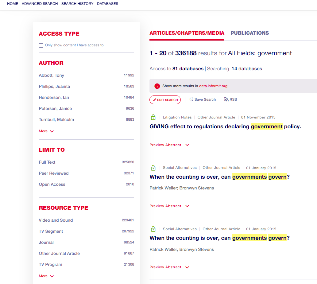 Informit Search | Refining search results