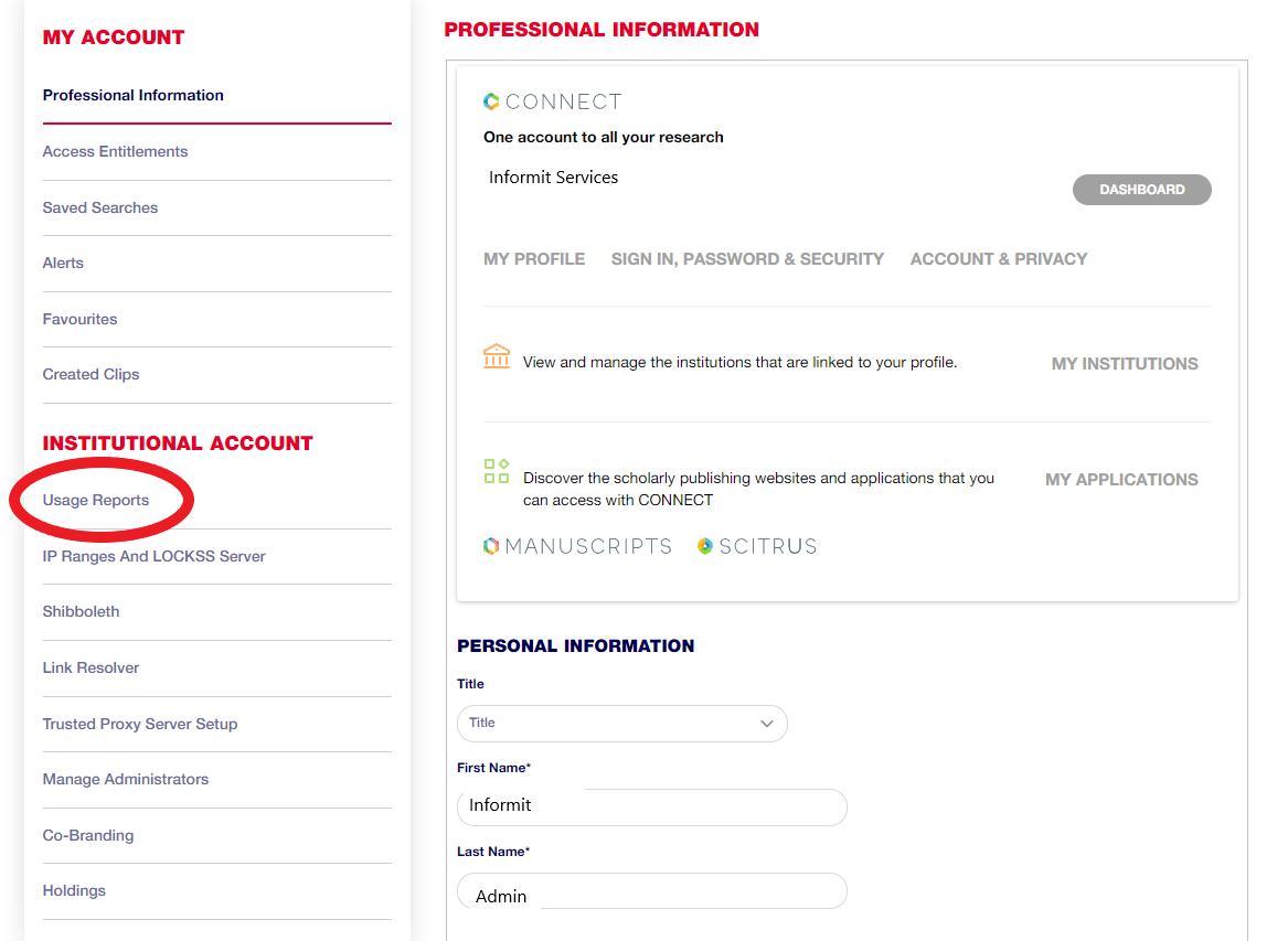 Informit Search | How to Access and Interpret Your Usage Dashboard