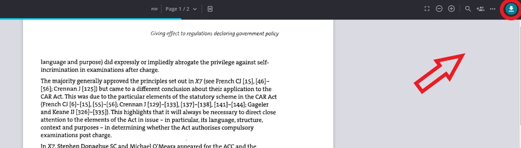 Downloading or saving a PDF