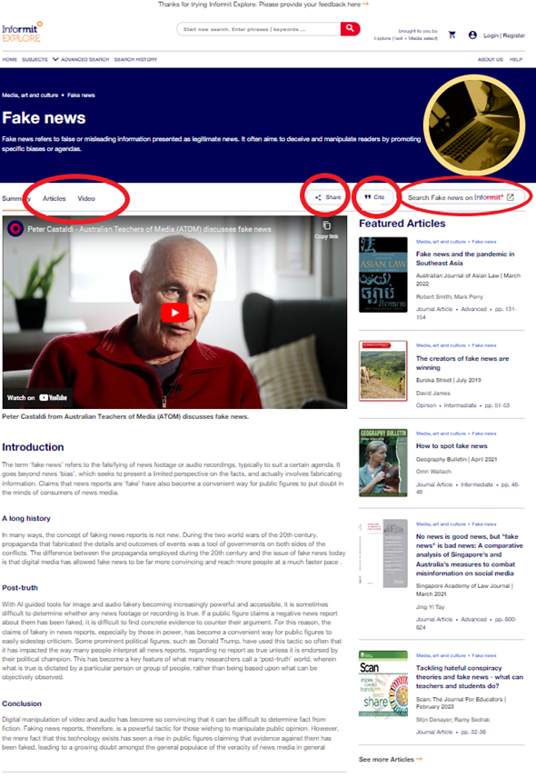 Informit Explore | Product Features